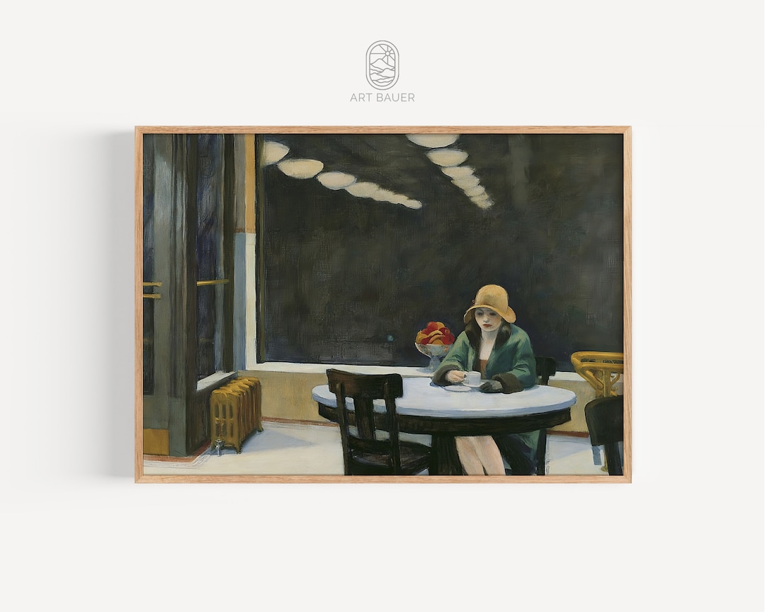 Edward Hopper, Automat | Cityscape Print, Diner Art, Edward Hopper ...