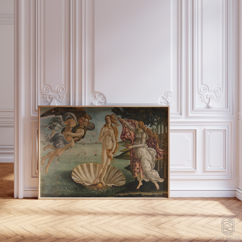 Botticelli, Birth of Venus (1485) | Venus Painting, Botticelli Venus ...