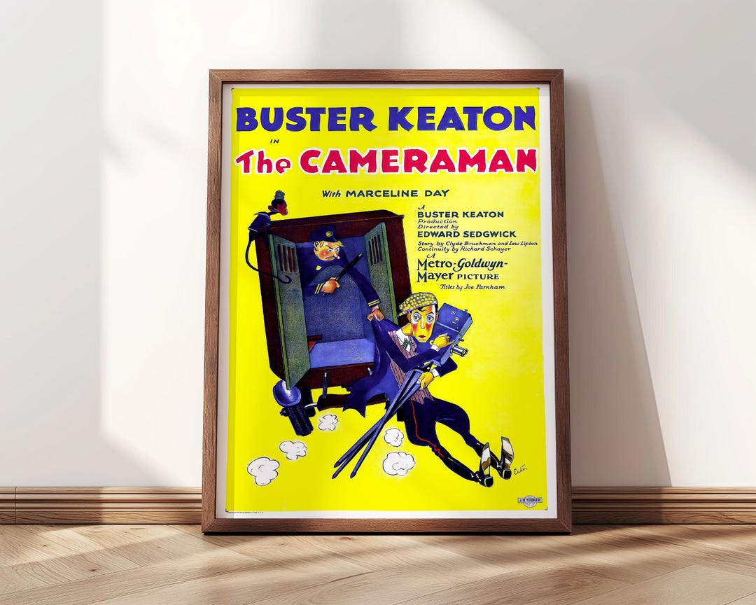 The Cameraman Film Poster | Framed Print | 1928 | Gift for Film Lover ...
