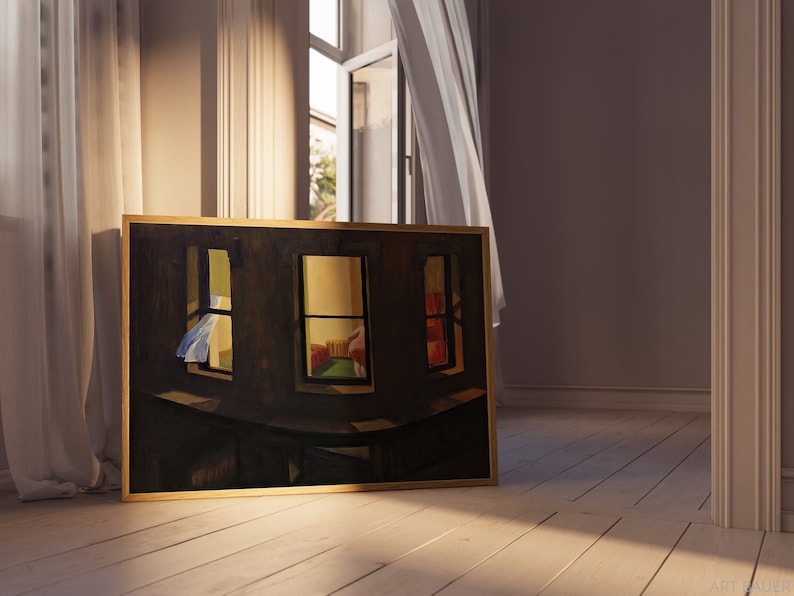 Edward Hopper, Night Windows 1928 Cityscape Print, City Life Art ...