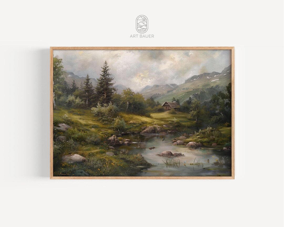 Nordic Countryside in Spring | Serene Spring Landscape, Rural Art Print ...