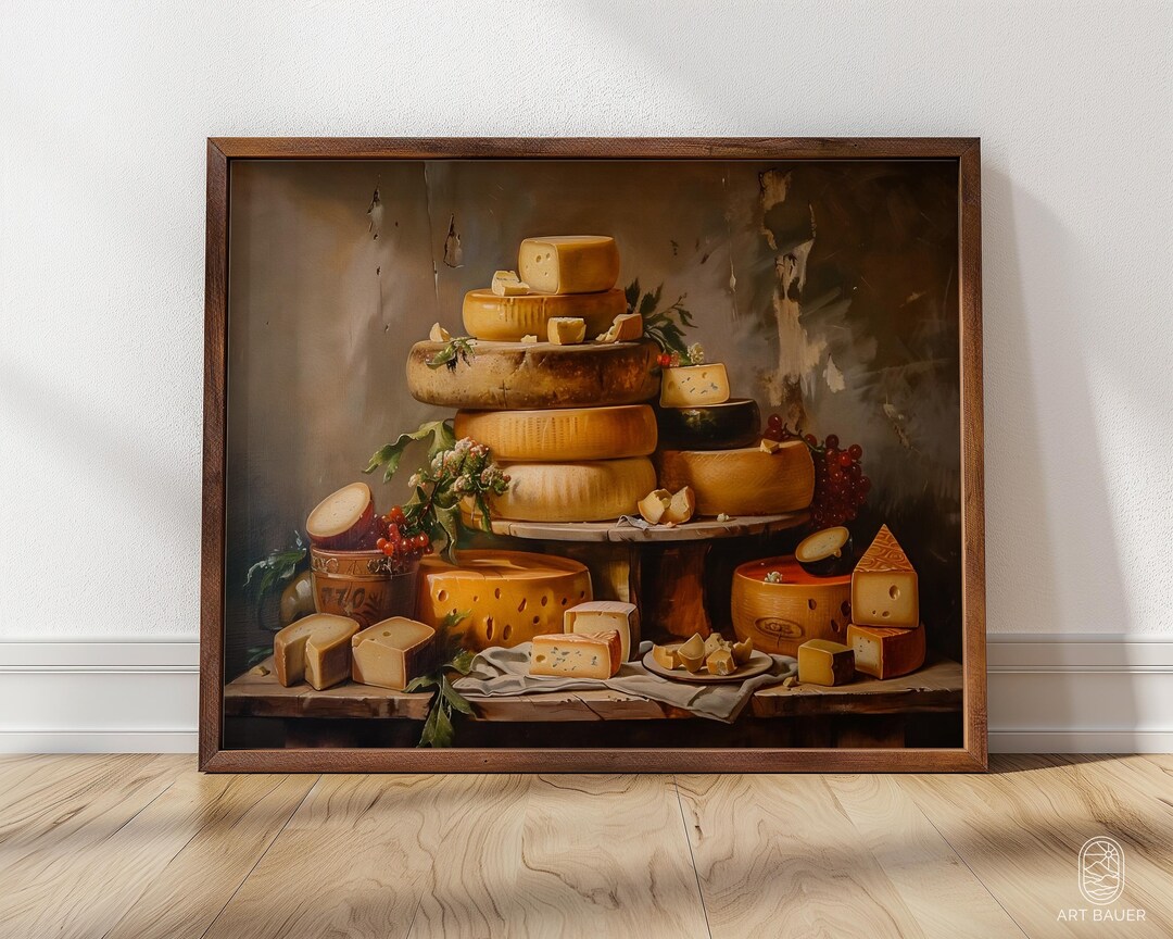 Dutch Cheeses | Framed Print | Cheese Art, Gourmet Food Decor, Cheese ...