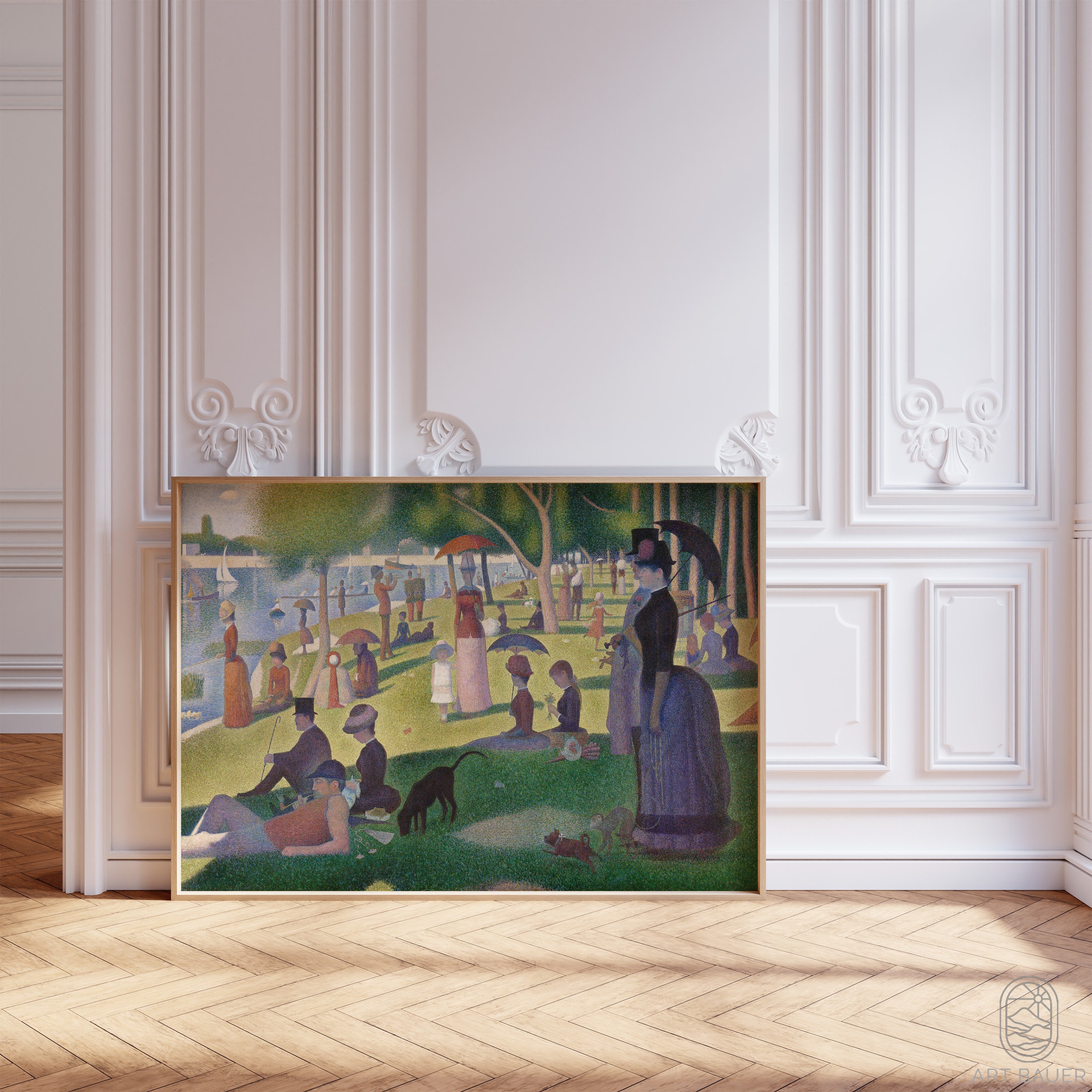 Georges Seurat, Sunday Afternoon 1886 Parisian Scene, Framed Art ...