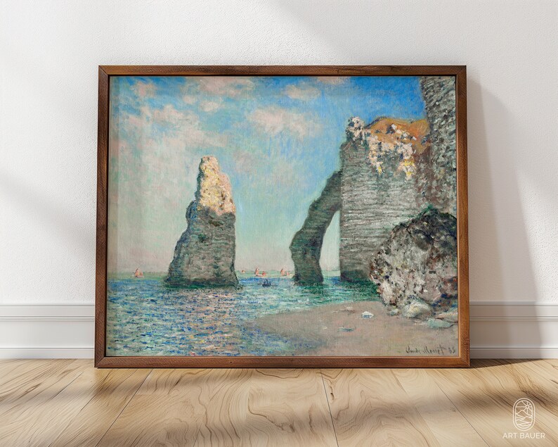 Claude Monet, Cliffs of Étretat Famous Artwork, Monet Art Print, Beach ...