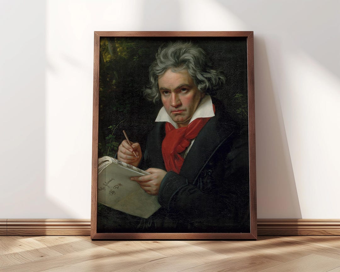 Beethoven With Manuscript of Missa Solemnis | Framed Print | Stieler ...