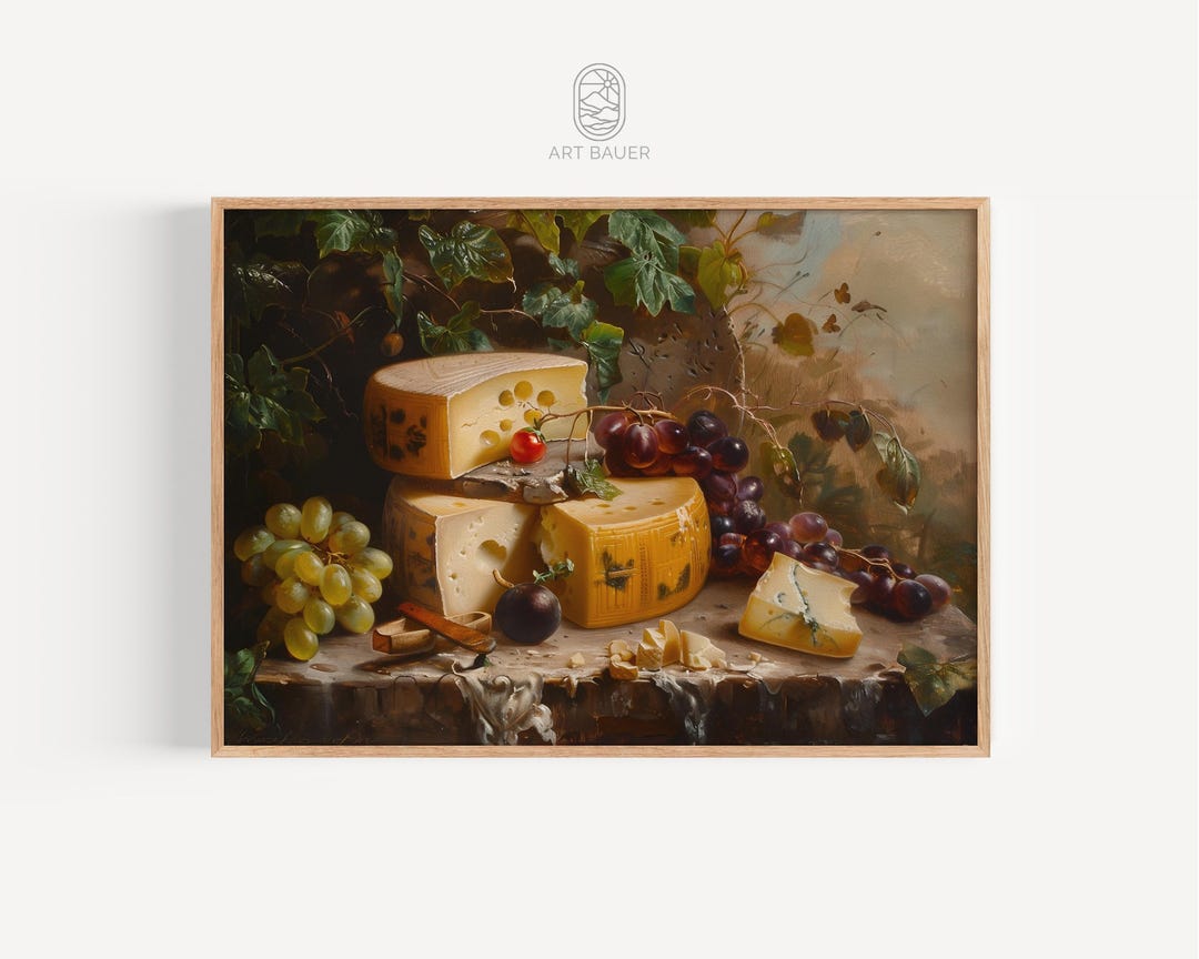 Cheeses and Fruit | Still Life Art, Cheese Artwork, Food Illustration ...