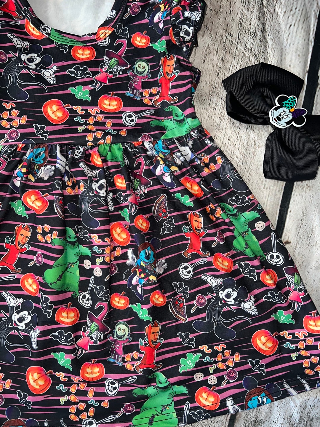 Oogie Boogie Dress: Nightmare Before Christmas Cotton Girl's Dress With ...