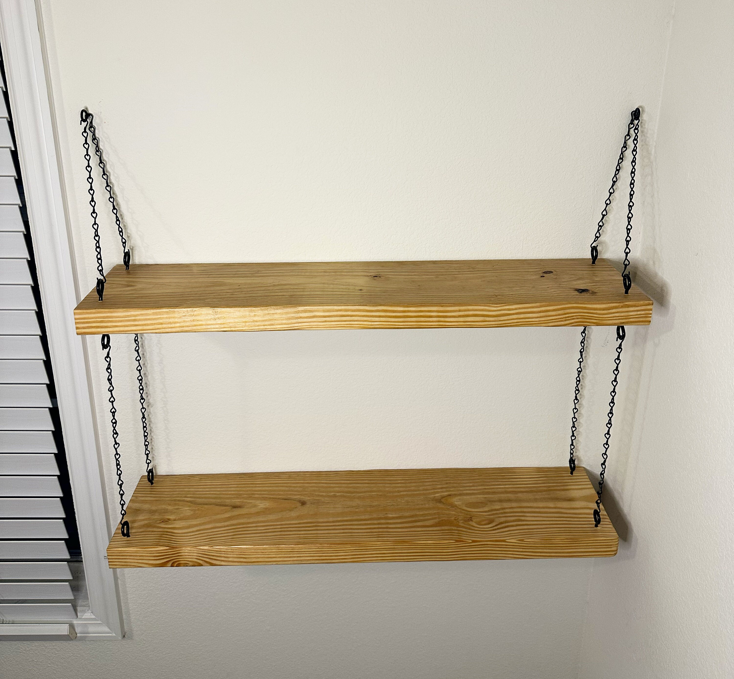 Rustic Wood Handmade Floating Shelves Chain Brackets - Etsy
