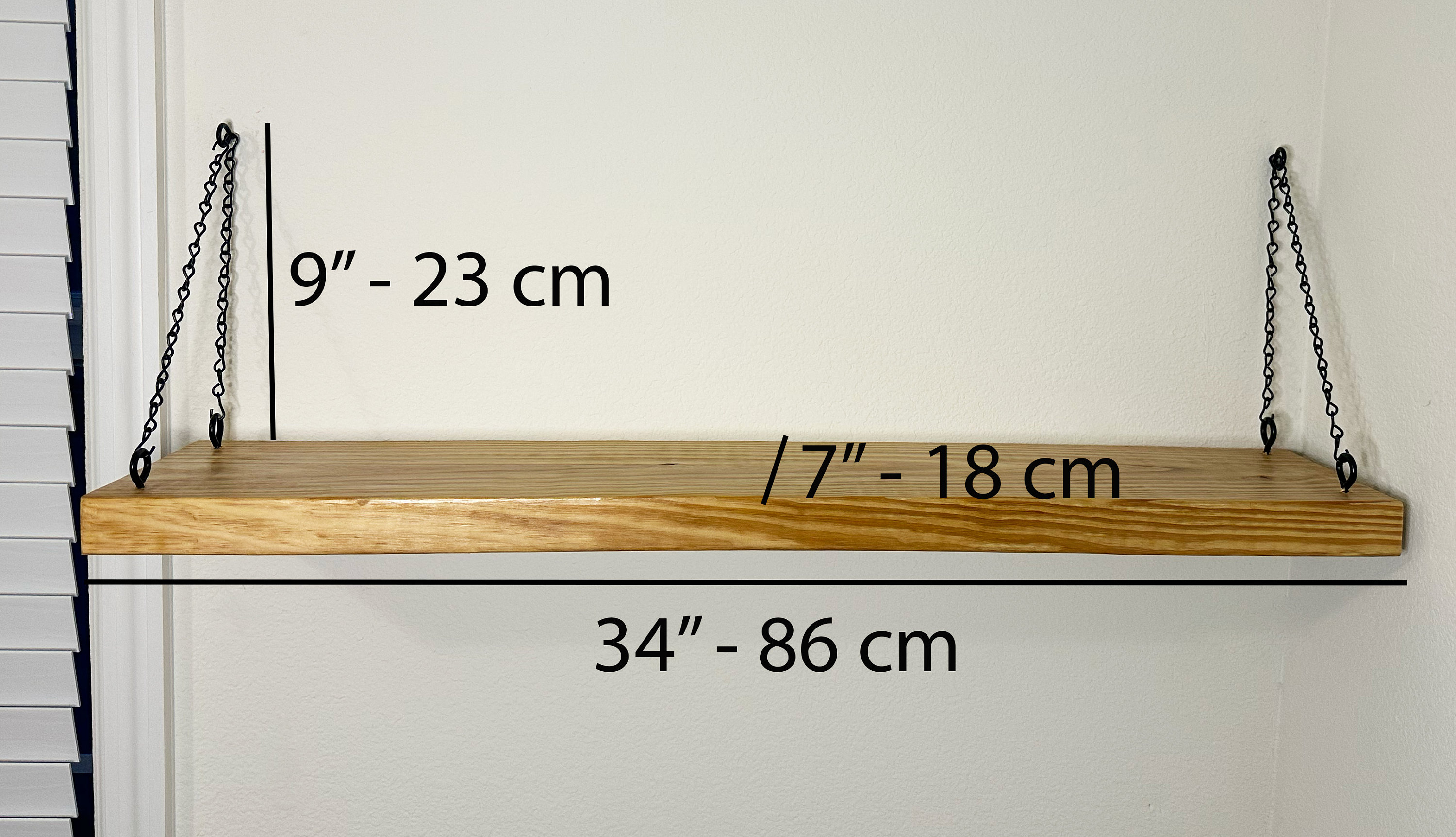 Rustic Wood Handmade Floating Shelves Chain Brackets - Etsy