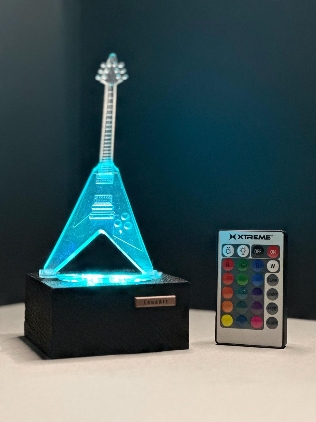 Rock Figure Resin Desk Lamp – Guitar Figurine | Handmade & Customizable ...