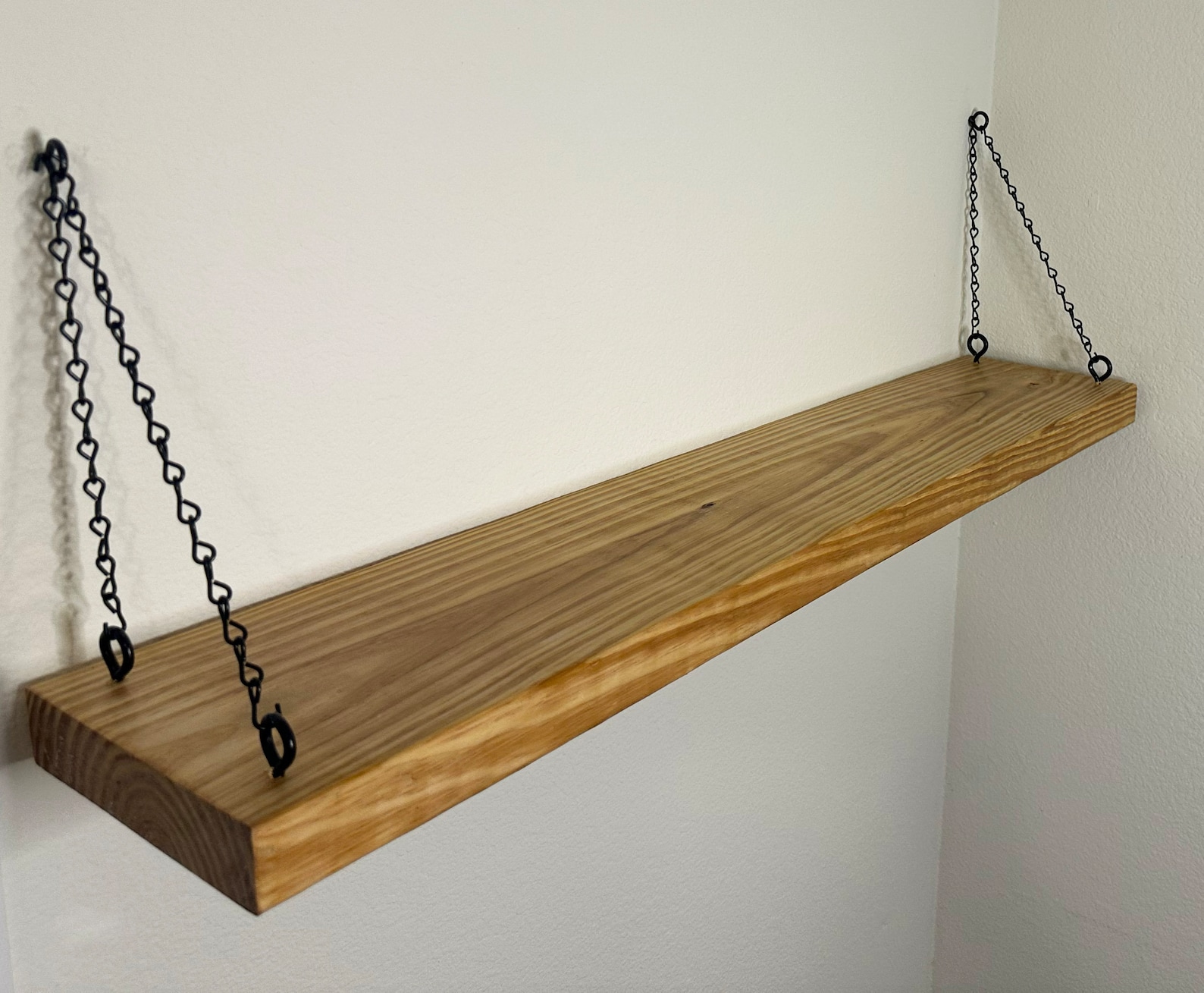 Rustic Wood Handmade Floating Shelves Chain Brackets - Etsy