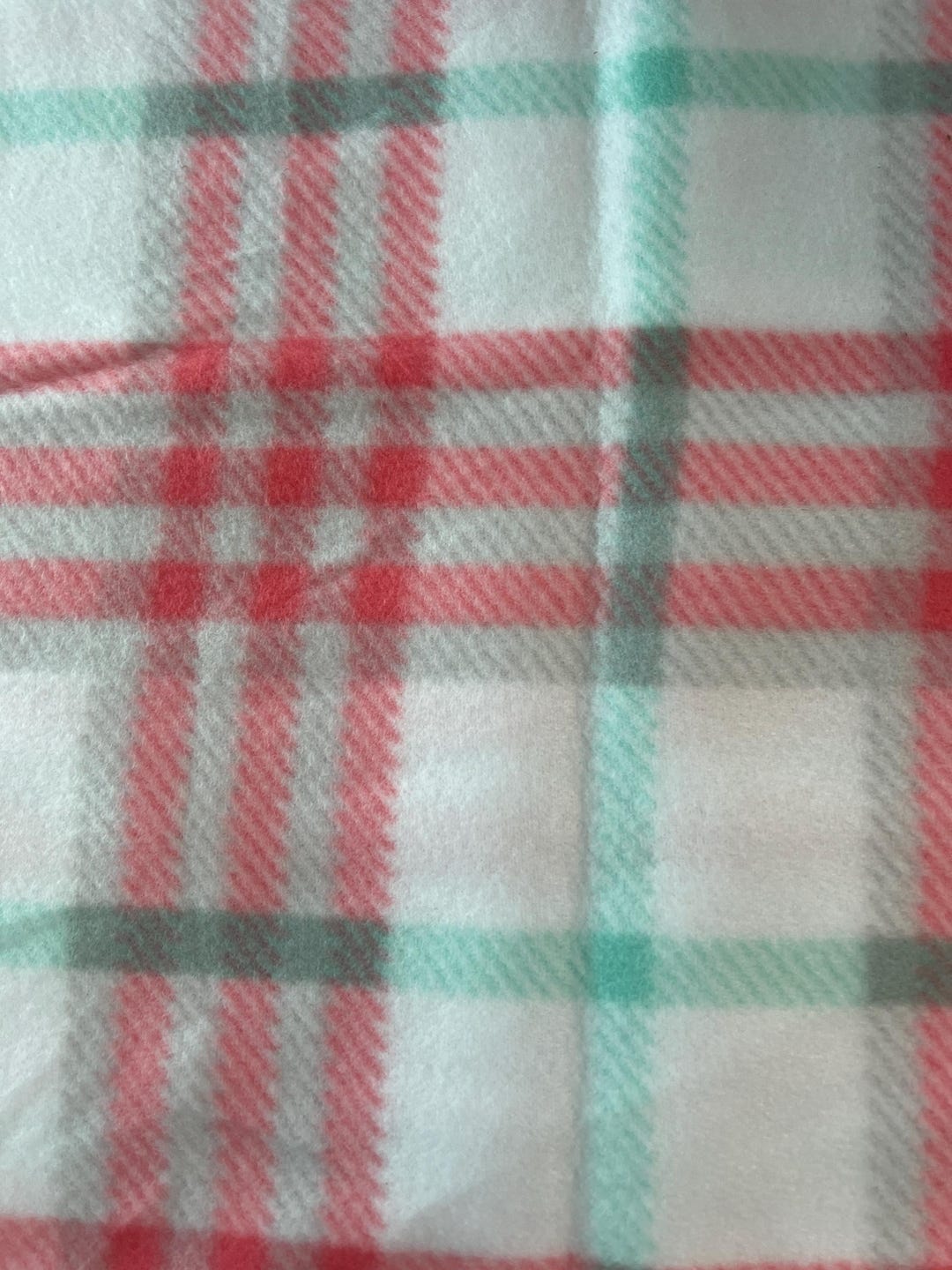 Turquoise Salmon & White Plaid Fleece - Etsy