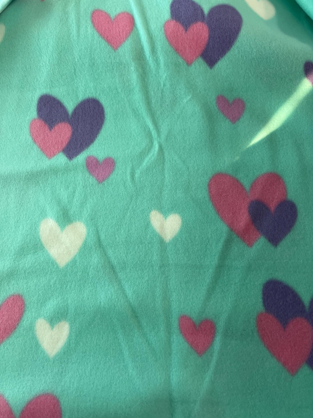 Purple Pink & White Hearts Blizzard Fleece Remnant 59”x31” - Etsy