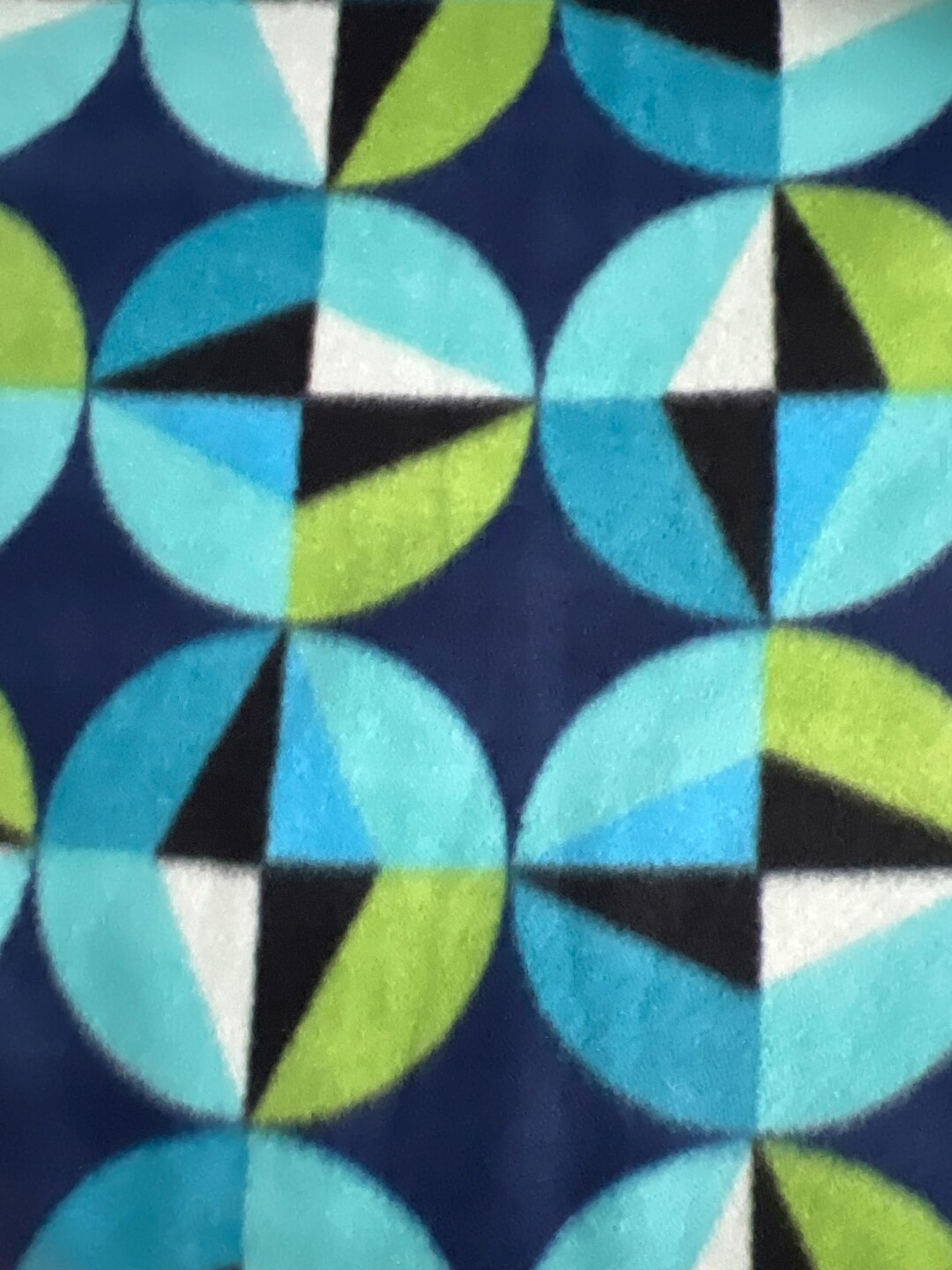 Geometric Shapes on Blue Fleece Remnant 39”x26” - Etsy