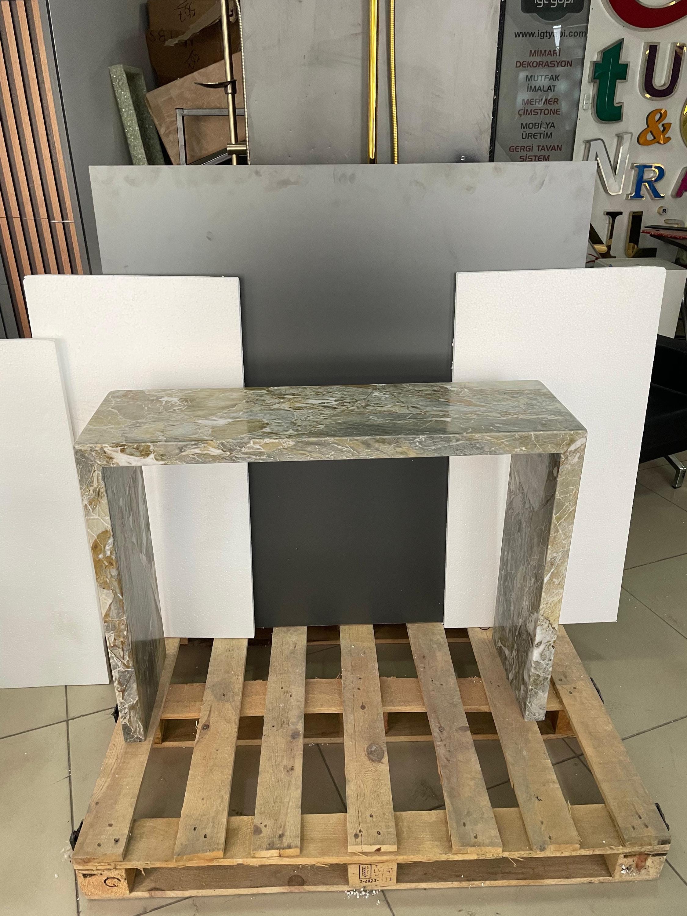 Dolamit Spica Marble Console Table, Marble Table, Marble Side Table ...