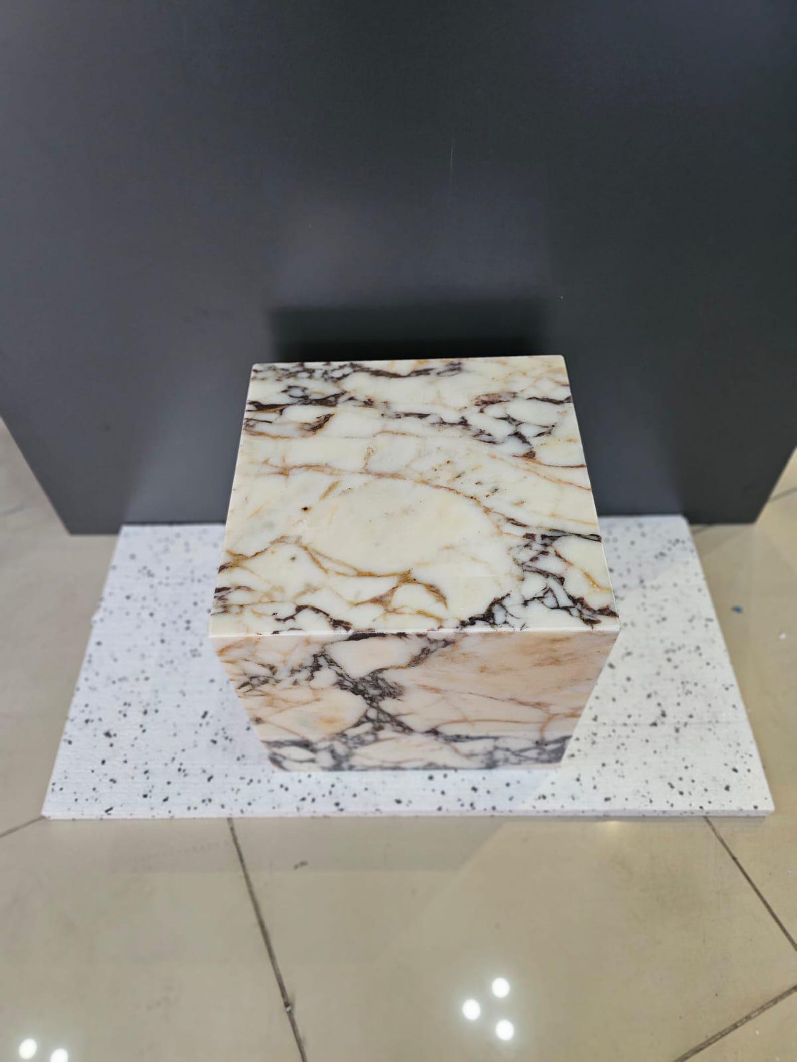 Calacatta Viola Marble Plinth Side Table - Coffee Table - Ready to Ship ...