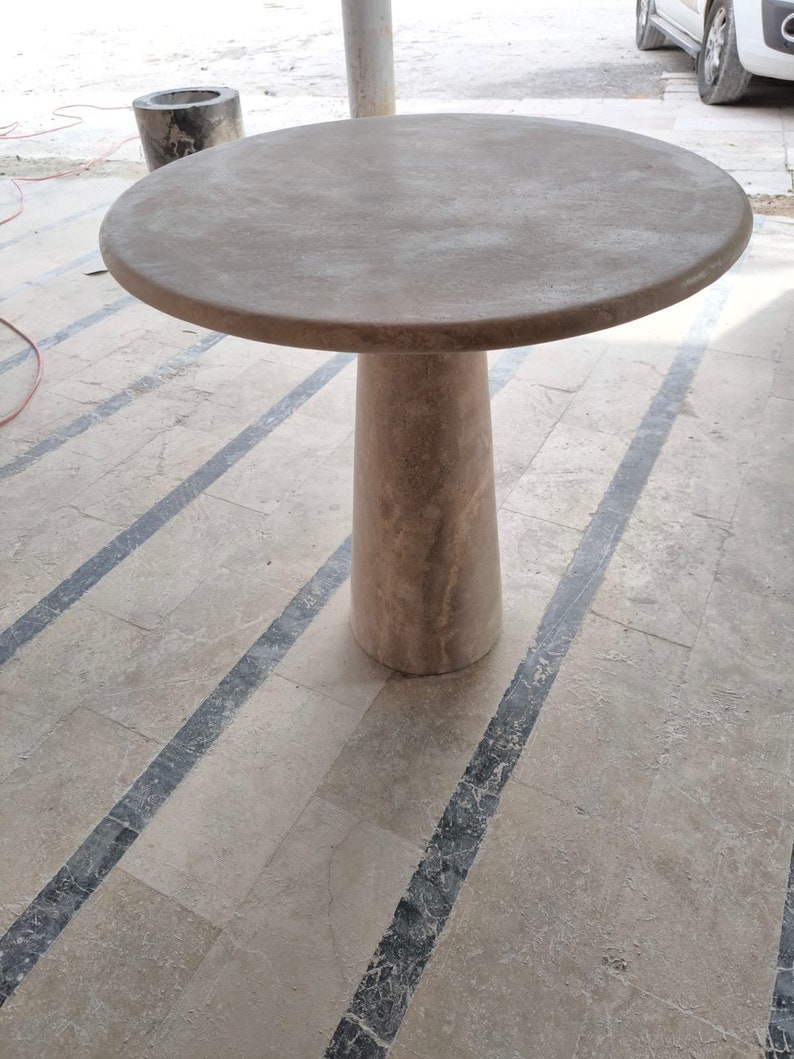 Travertine Plinth Coffee Table , Vintage Table, Travertine End Table ...