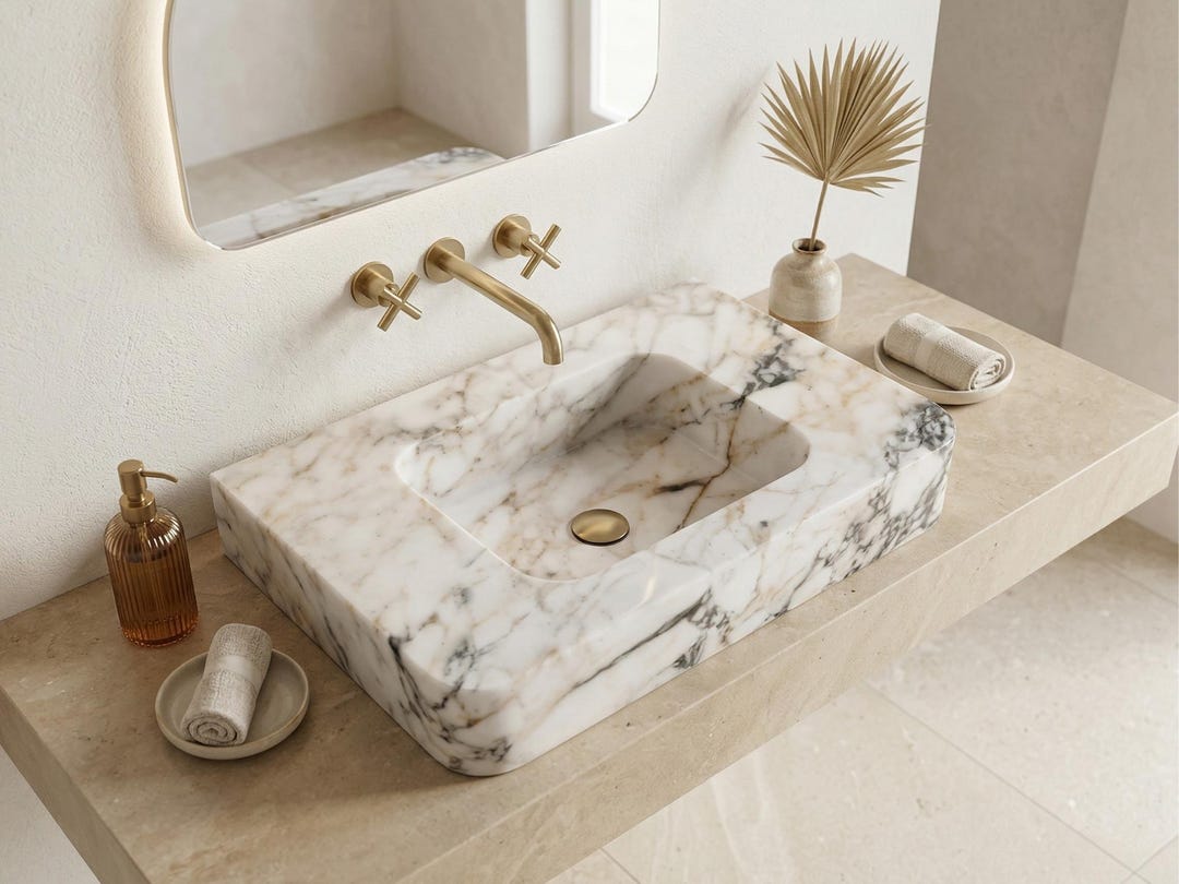 Custom Marble Sink, Wall Mount Marble Sink, Marble Bathroom Sink ...