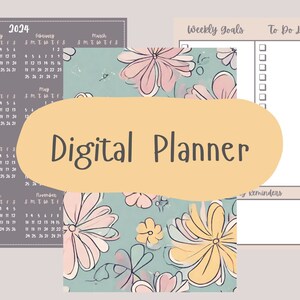 Pastel Flower Digital Planner Weekly Schedule Simple & Easy Aesthetic ...