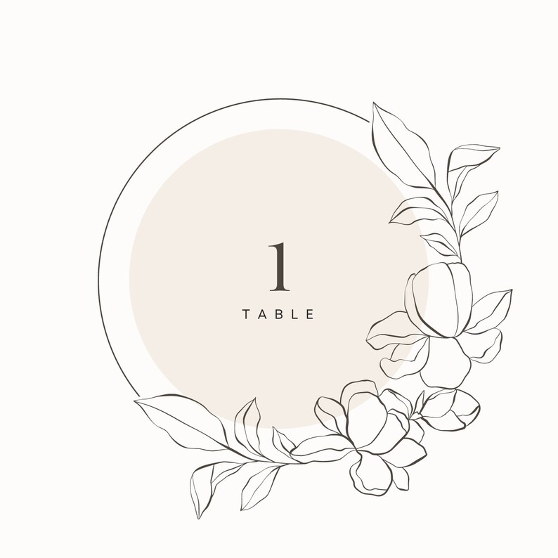 Table Number Template, Printable, Wedding, Script, Modern, Calligraphy ...