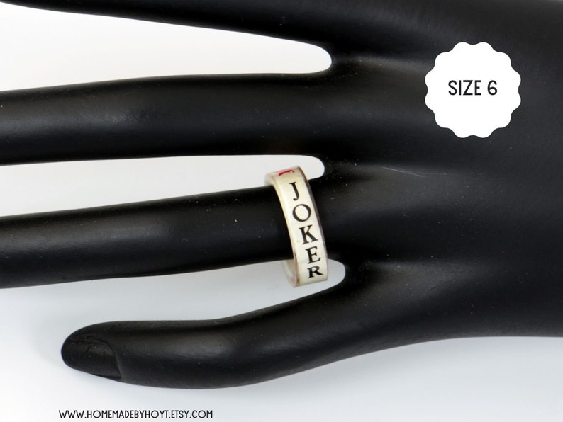 Joker Playing Card Band Ring - Etsy