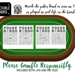 Poker Bingo Printable Game Boards | Digital Download Bingo With Poker ...