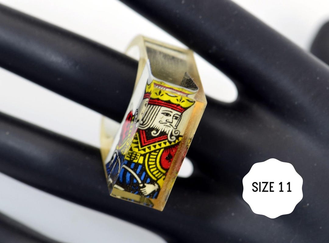 Joker Rectangle Ring Handmade in Las Vegas With Playing Cards - Etsy