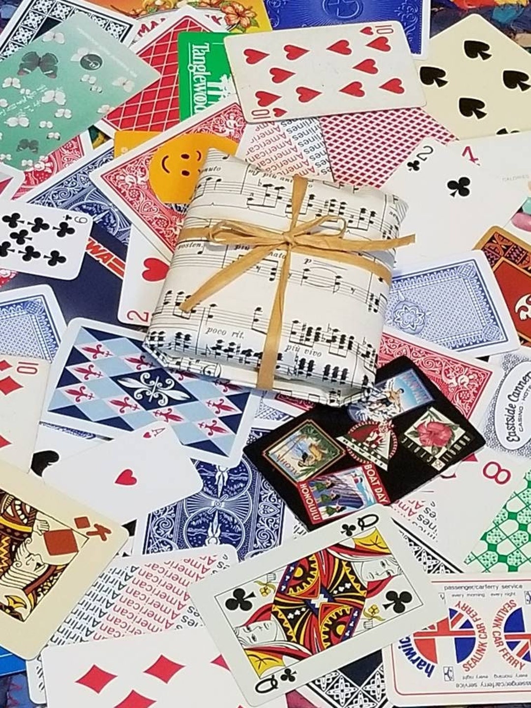 Mixed Set of Playing Cards Wrapped in Vintage Sheet Music - Etsy