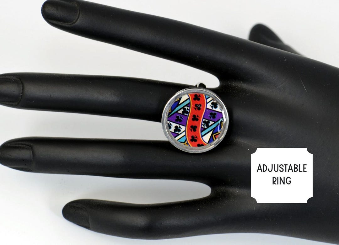 Clubs Statement Ring | Geometric Abstract Art Adjustable Ring - Etsy