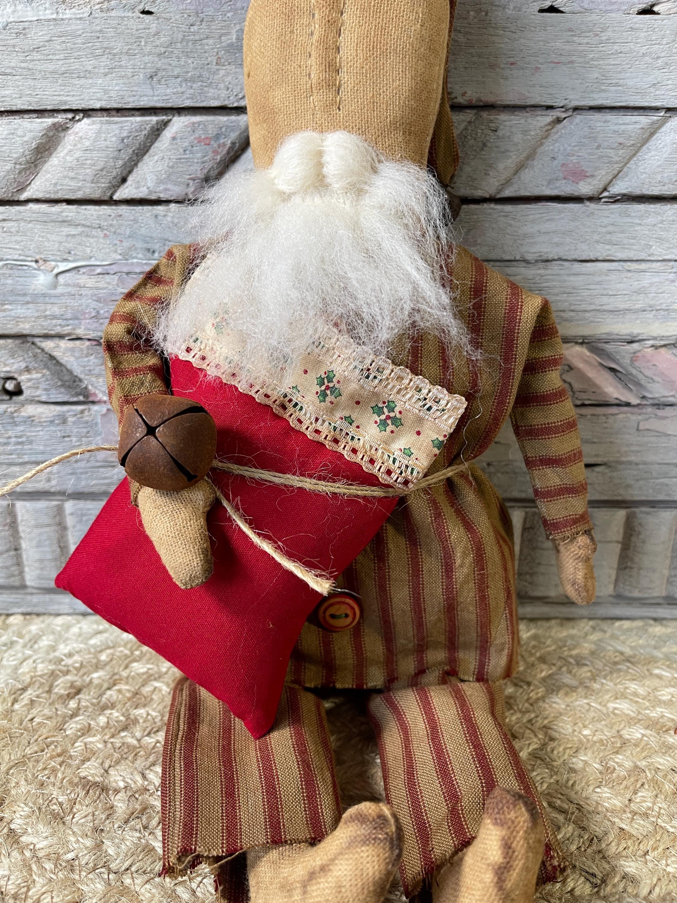 Primitive Santa - Rustic Christmas Decor - Farmhouse Pajama Santa ...