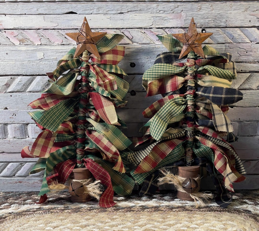 Primitive Rag Tree - Christmas Tree - Holiday Decor - Etsy