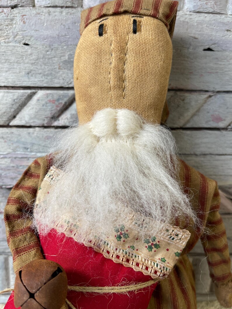 Primitive Santa - Rustic Christmas Decor - Farmhouse Pajama Santa ...