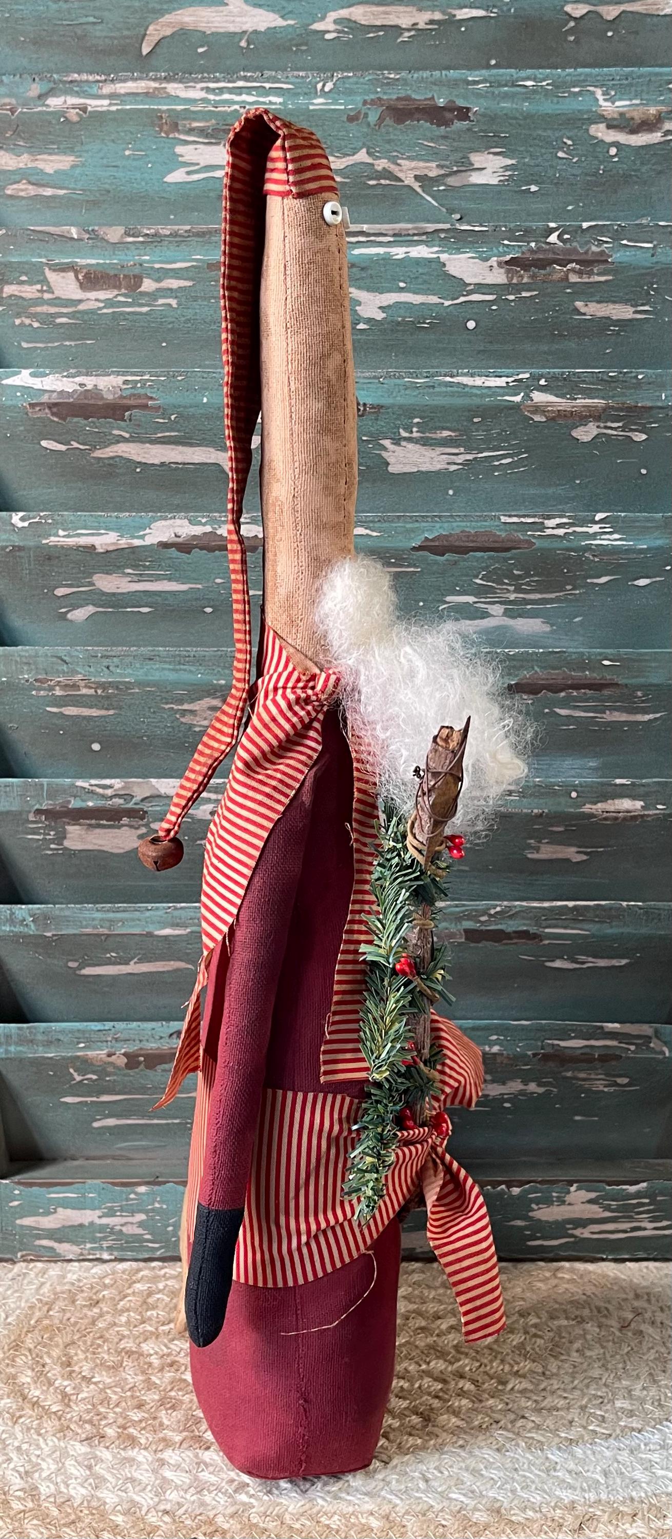Primitive Skinny Santa With Tree - Handmade Christmas Decor - Farmhouse ...