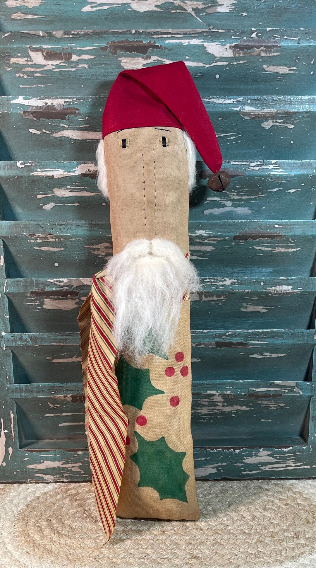 Primitive Santa Stump Doll: Christmas Shelf Sitter Folk Art Doll - Etsy