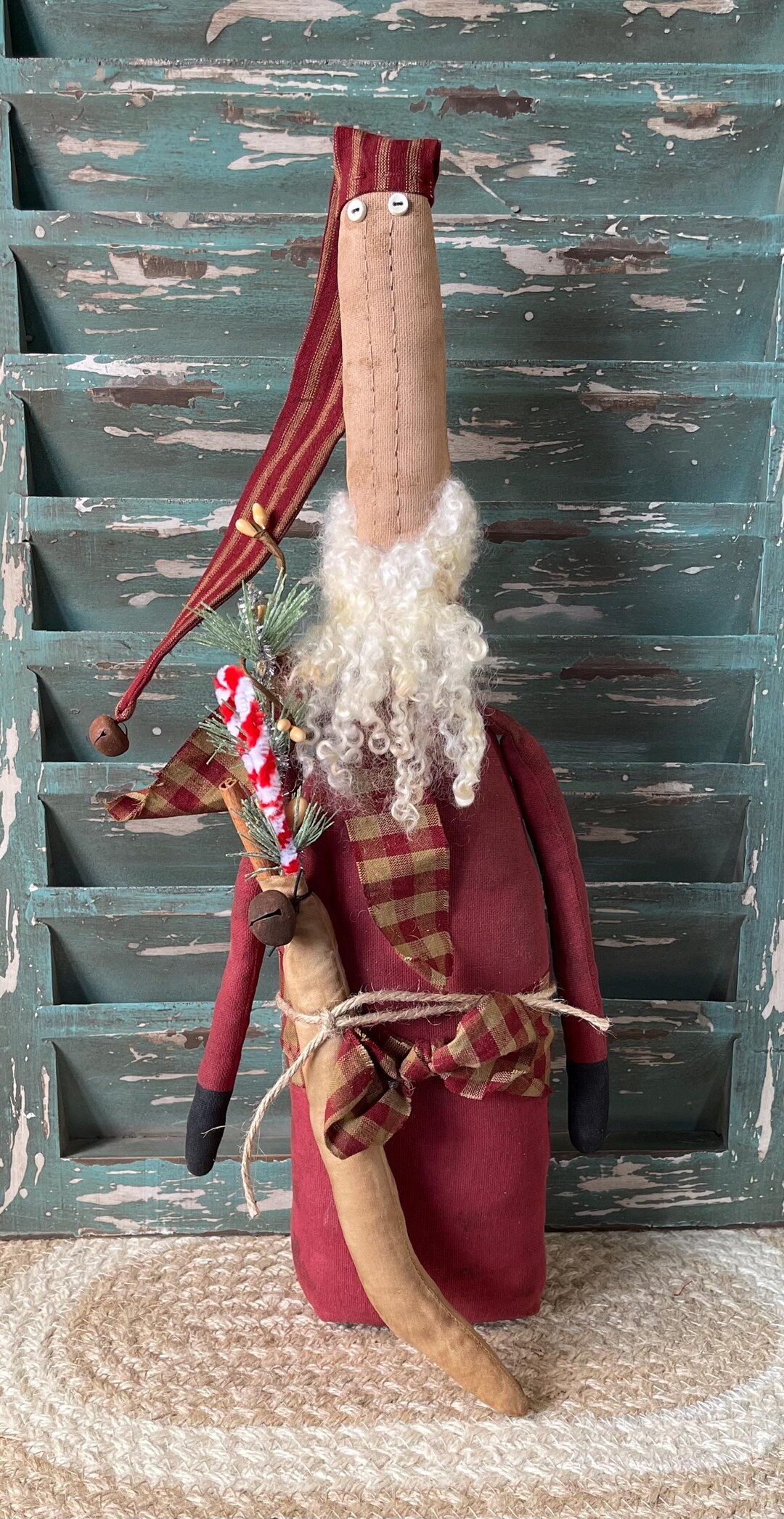 Primitive Skinny Santa - Handmade Christmas Decor - Farmhouse Shelf ...