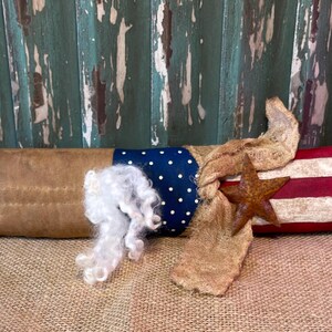 Primitive Uncle Sam Stump Doll: Patriotic Shelf Sitter Americana Folk ...