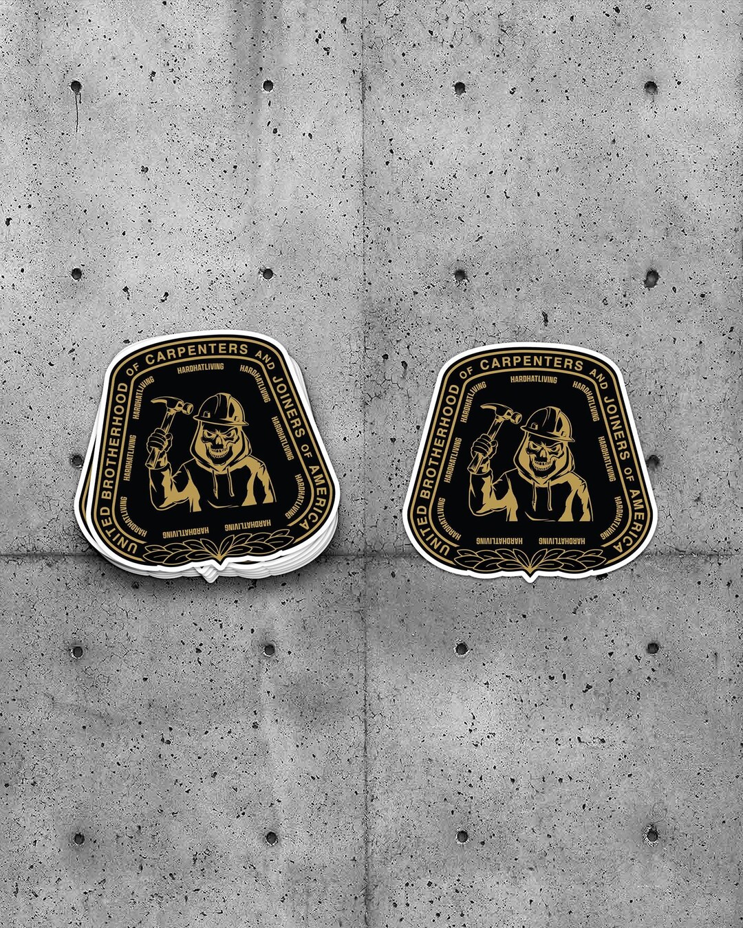 Weatherproof Hard Hat Sticker Carpenters Union Gold Standard - Etsy