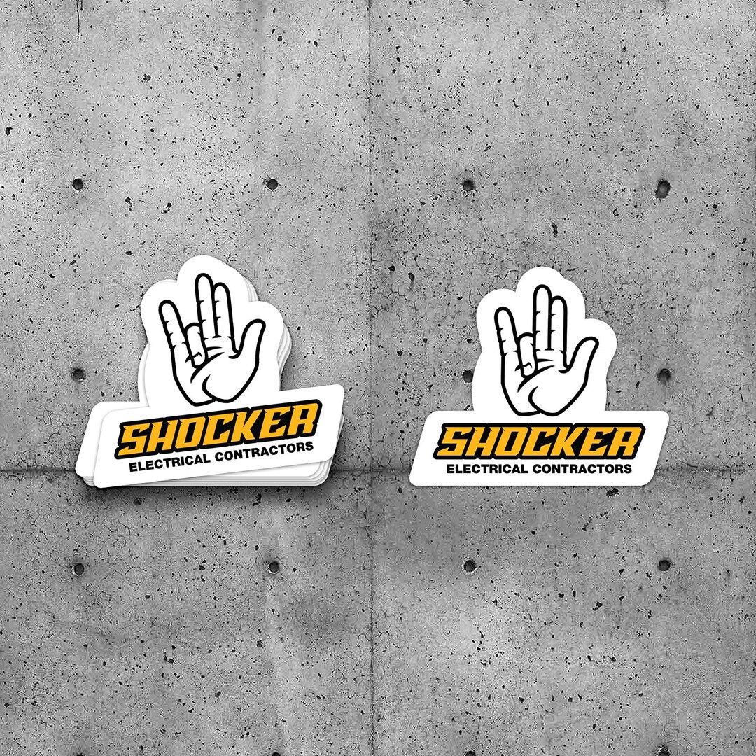 2 Pack - Hard Hat Sticker - Shocker Electrical Contractors - Check Out ...