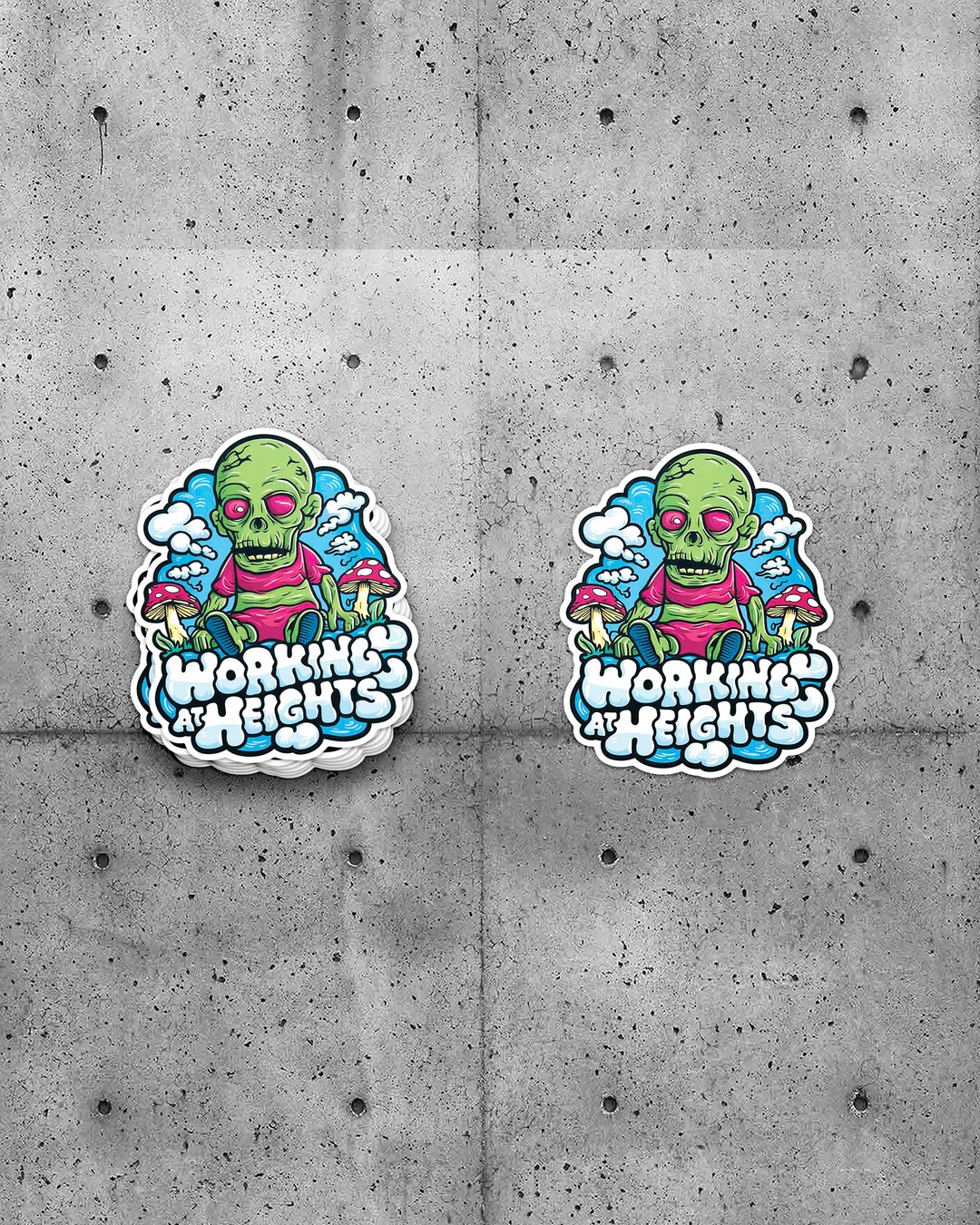 Weatherproof Hard Hat Sticker Hardhatliving Working at Heights Sticker ...