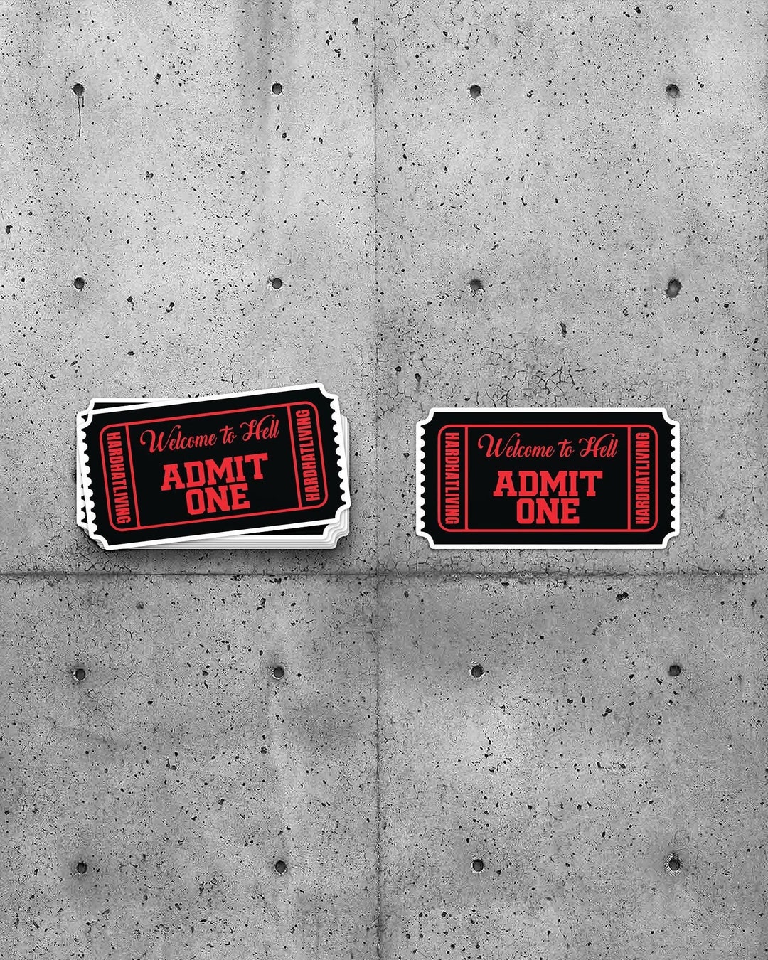 Hard Hat Sticker Welcome to Hell Ticket - Etsy