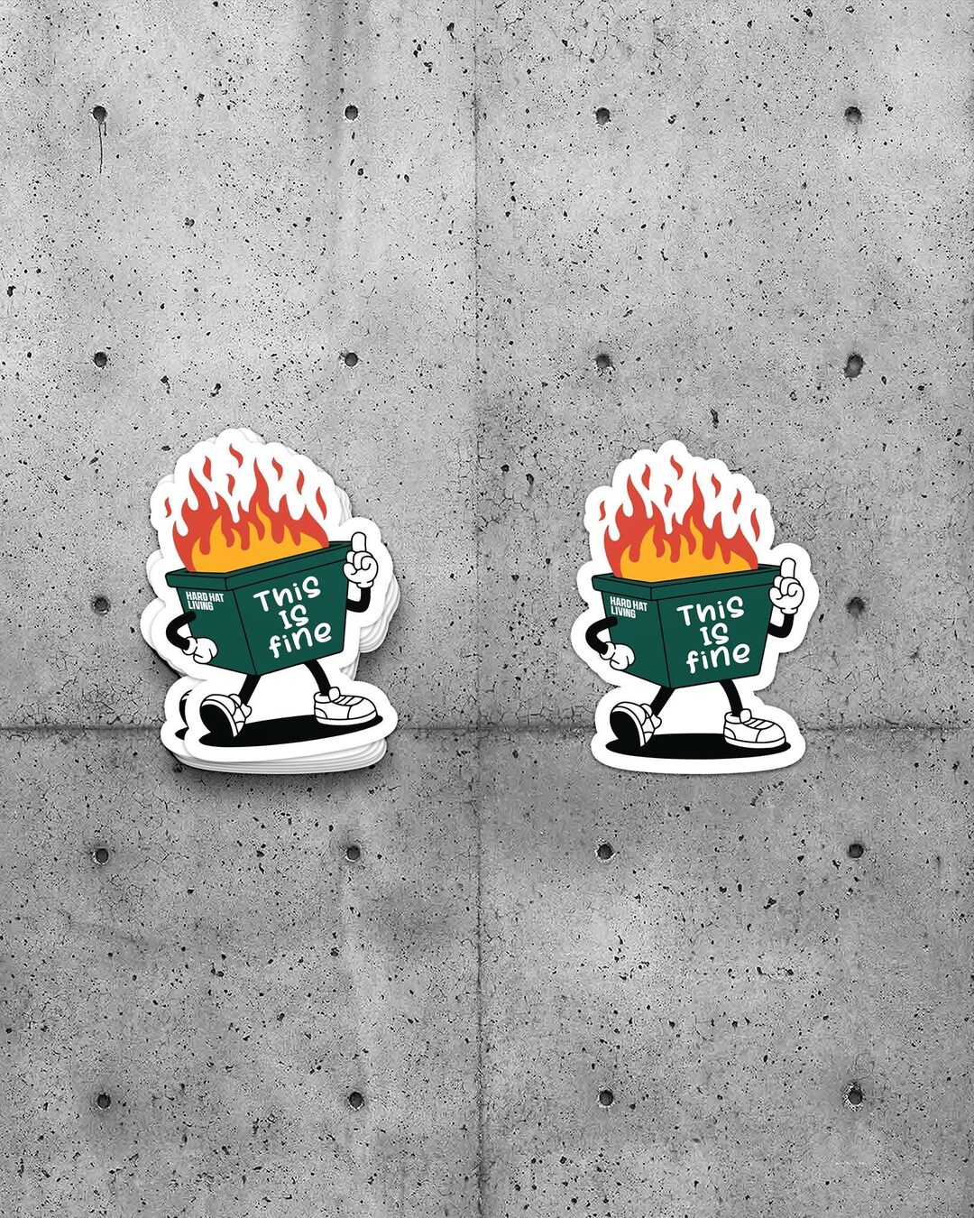 Hard Hat Sticker Dumpster Fire - Etsy