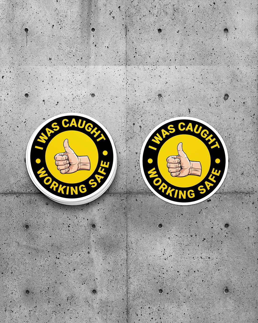 Weatherproof Hard Hat Sticker Safety I Was Caught Working Safe - Etsy