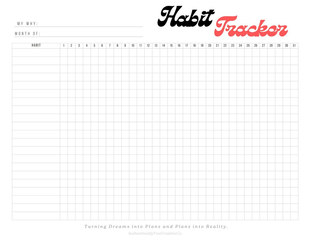 HABIT TRACKER | Set Your Goals and Stay on Track! | Downloadable PDF ...