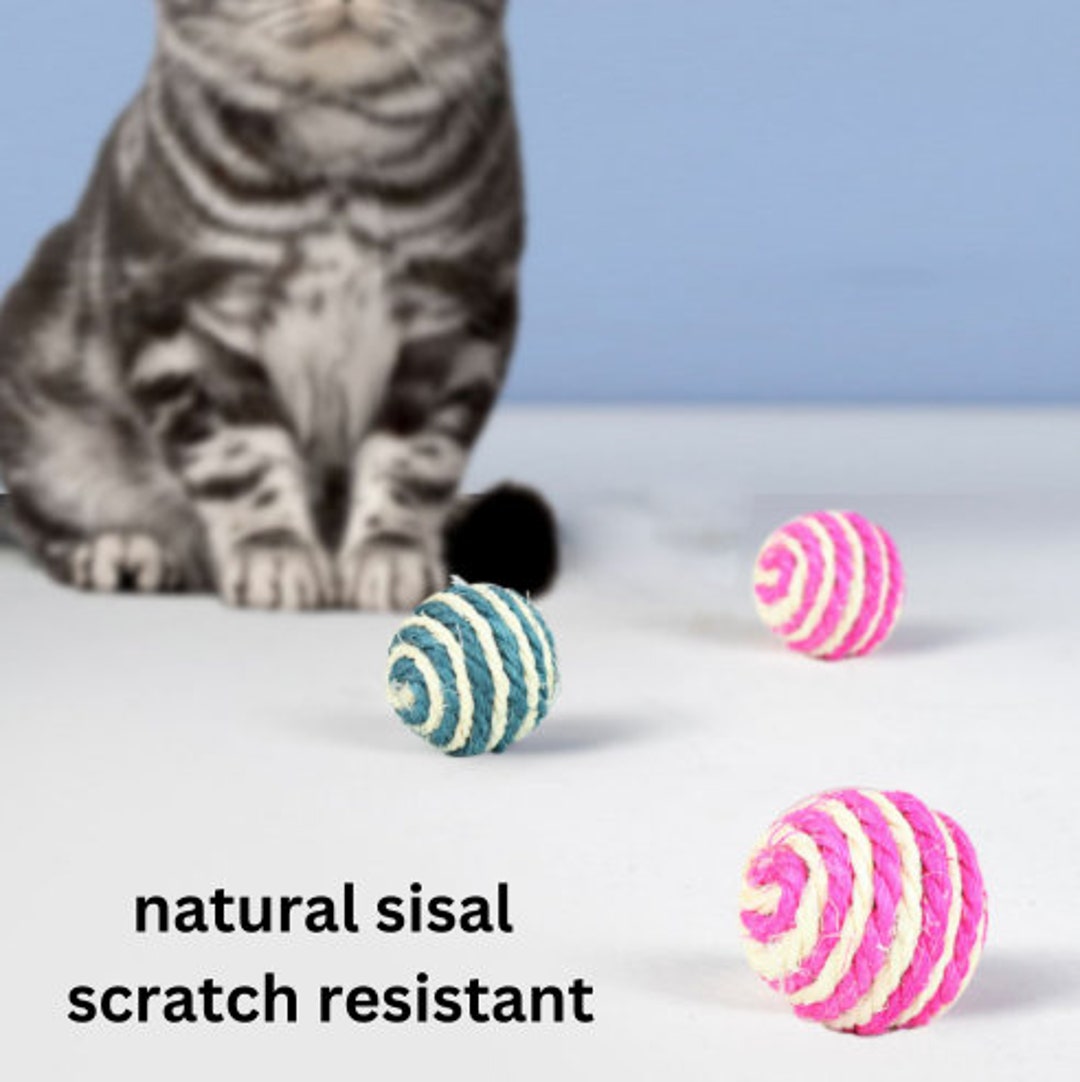 Sisal Scratching Balls Cat Toy, Interactive, Eco Friendly, Pack of 10 ...