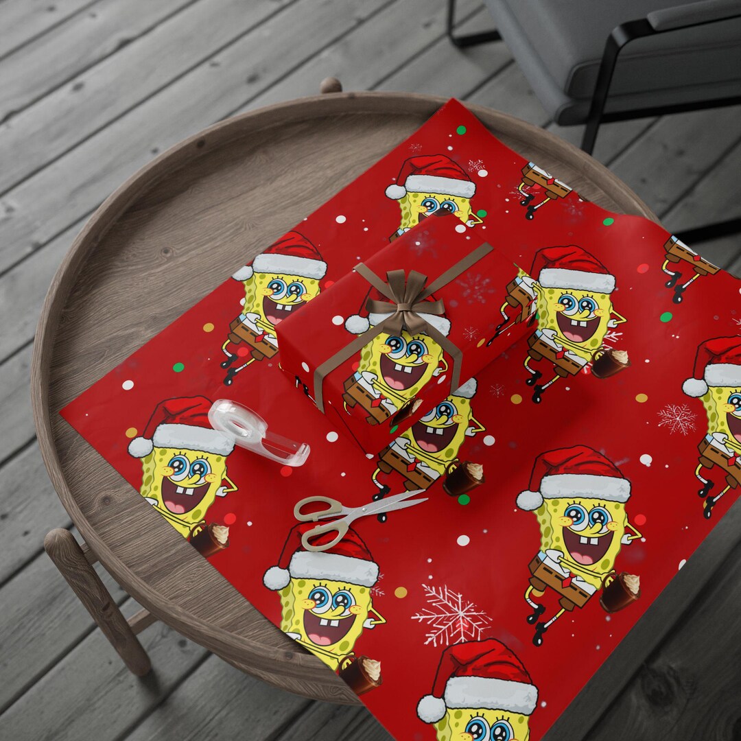 Spongebob Christmas Wrapping Paper - Etsy