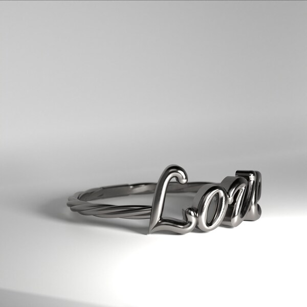 Silver Love Ring - Etsy