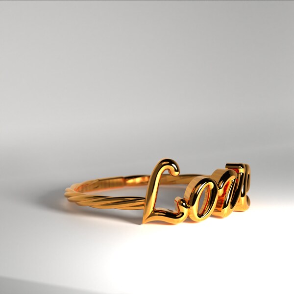 Gold Love Ring - Etsy