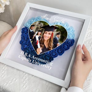 Congratulation Graduation - Personalized Photo Flower Shadow Box, Grad ...