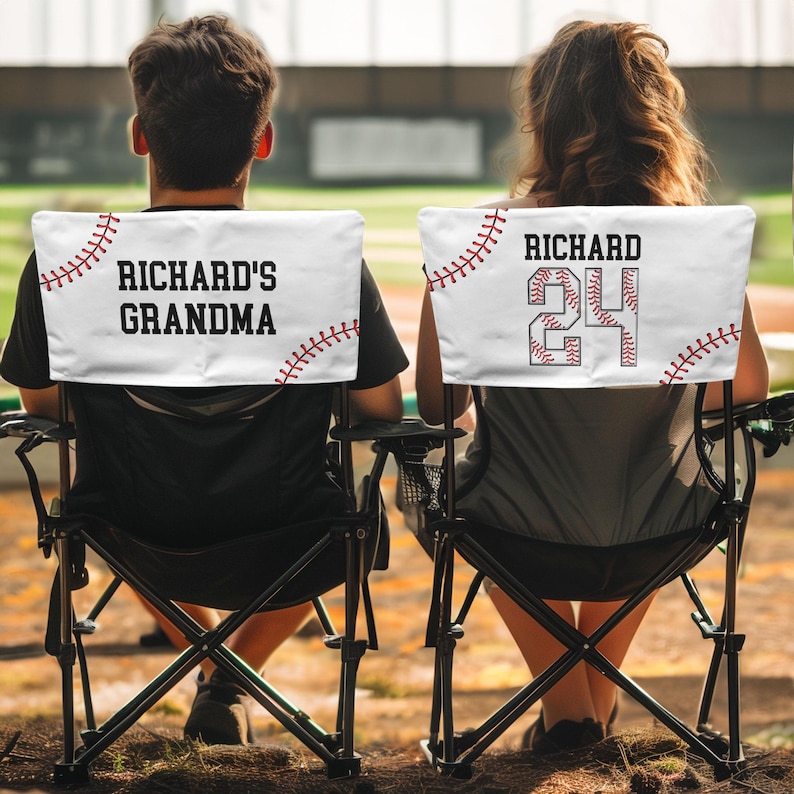 Personalized Baseball Chair Cover: Custom Name & Number, Sports Fan ...