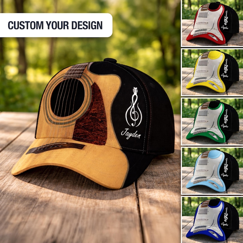 Guitar Music Baseball Cap - Etsy
